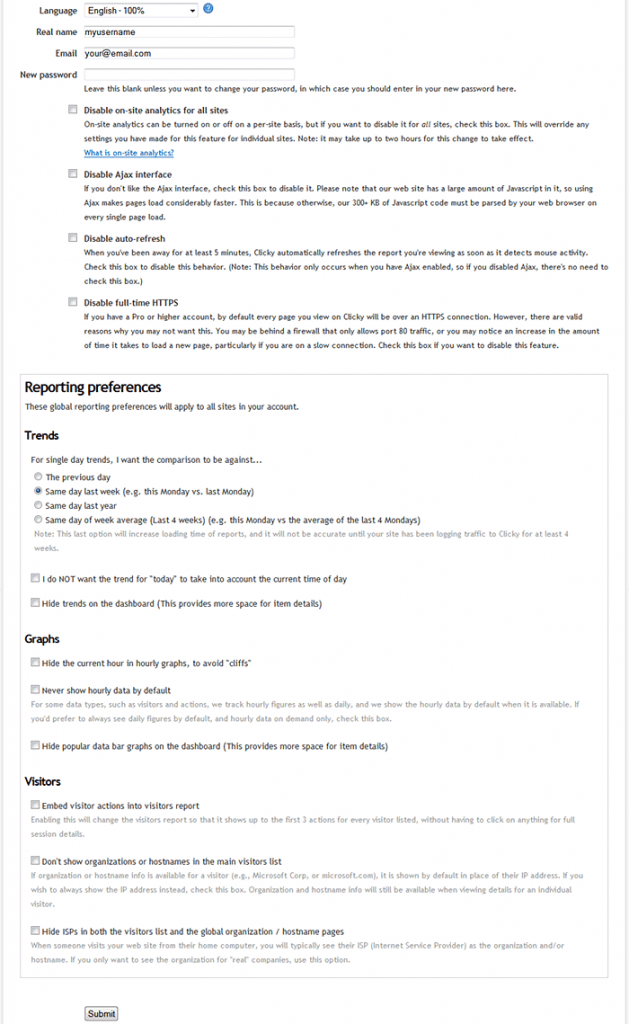New global user preferences for trends, graphing, and more - Clicky Blog